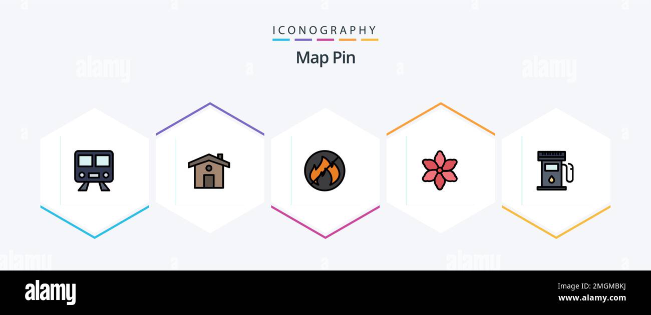 Map Pin 25 FilledLine icon pack including . maps. fire. gas station ...
