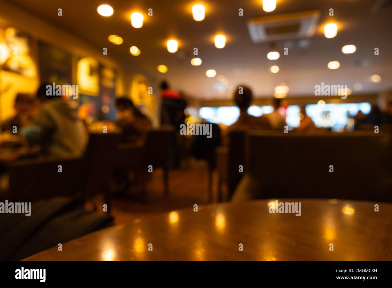 Blurry cafe or coffee shop or restaurant background photo. Defocused ...