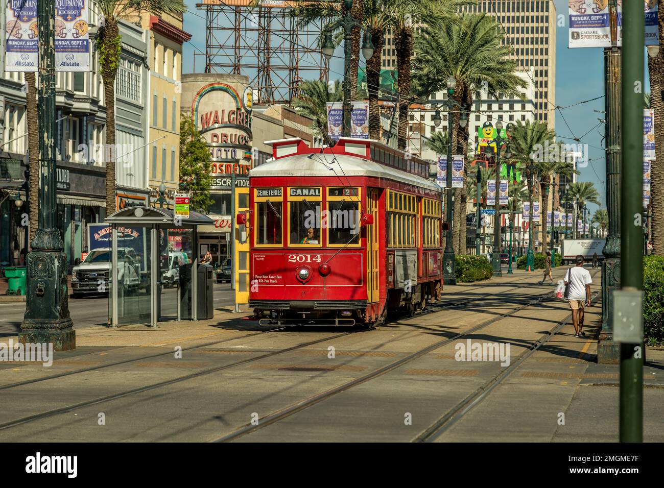 The red Canal Street Trolley Stock Photo - Alamy