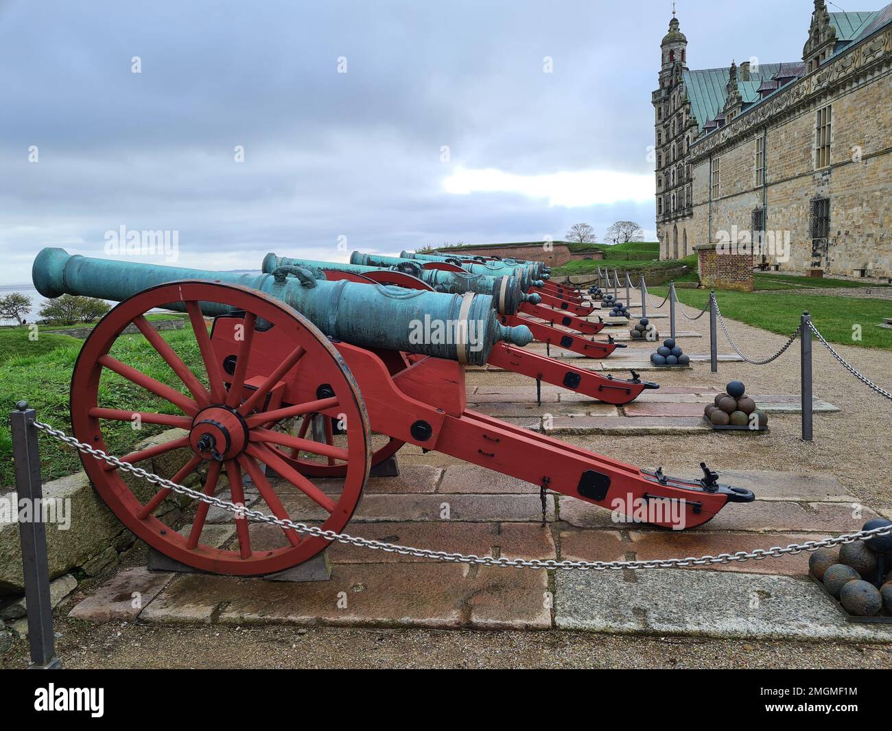 The ancient cannons at the Kronborg Slot magnificent renaissance castle ...
