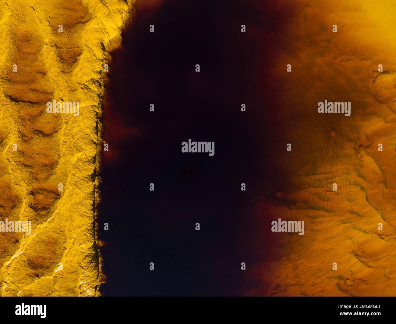Detail of the Rio Tinto (Red river) with its deep reddish hue due to ...