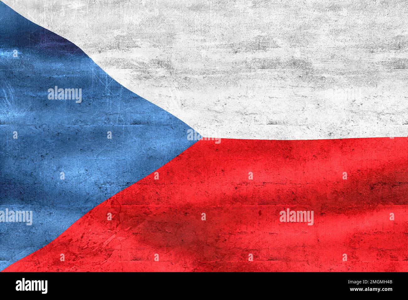 Czechia flag - realistic waving fabric flag with some scratches Stock Photo - Alamy