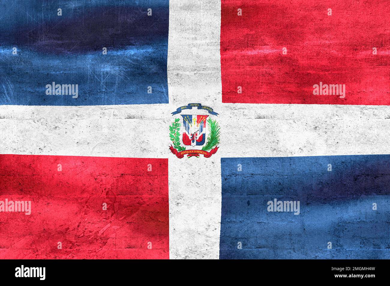 Dominican Republic flag - realistic waving fabric flag with some ...