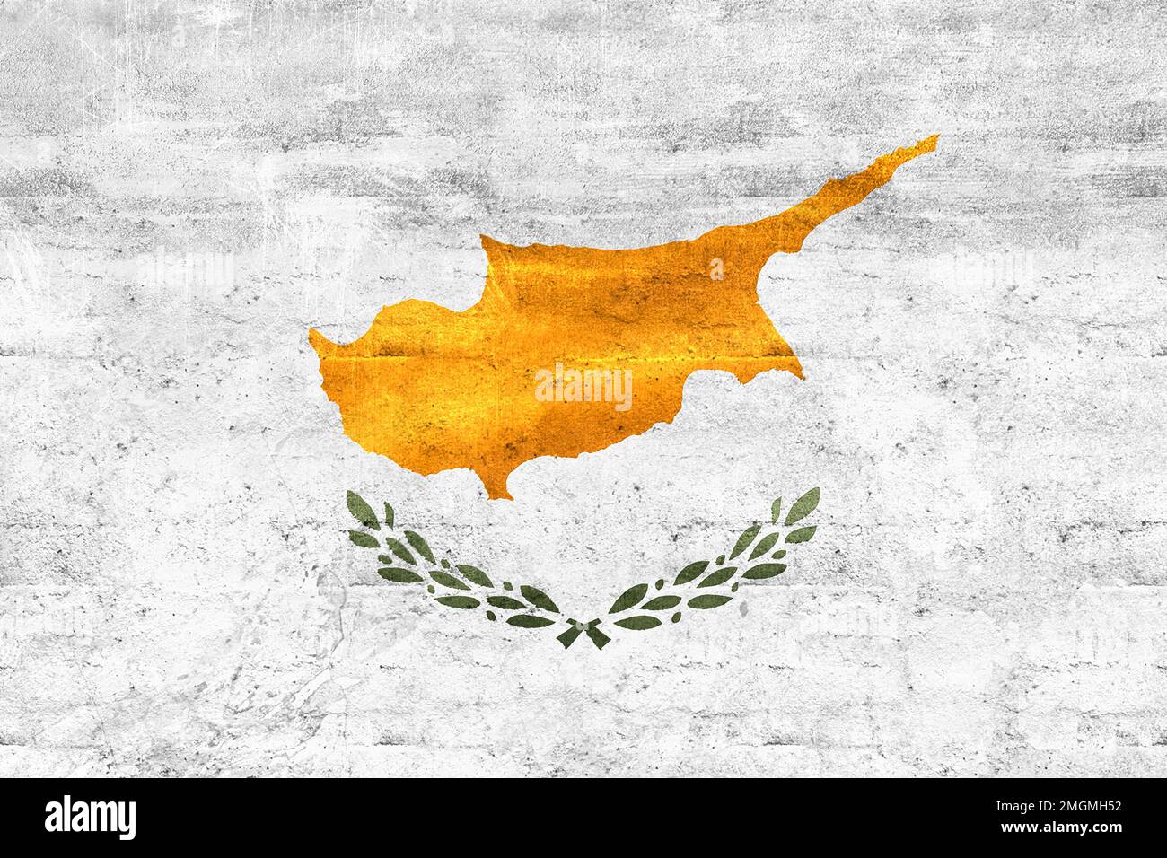 Cyprus flag - realistic waving fabric flag with some scratches Stock ...