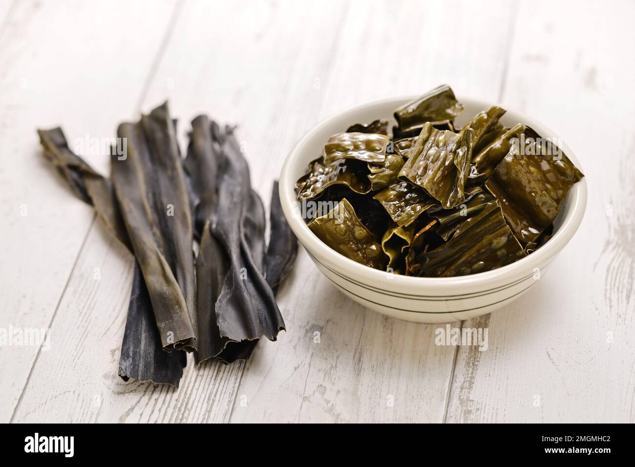 kelp chips ( deep fried kombu ), healthy Japanese snack Stock Photo - Alamy