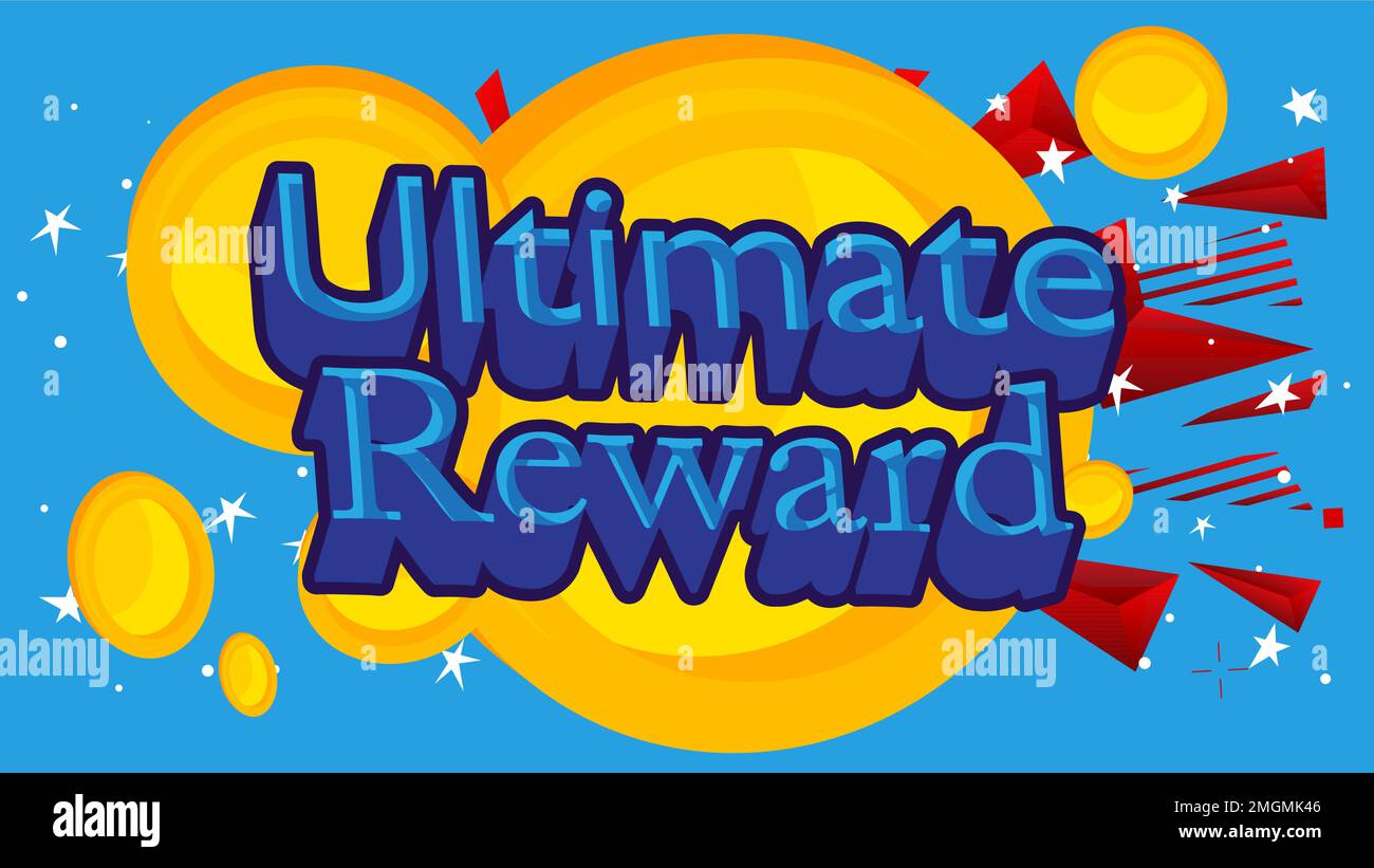 Gold Coins with Ultimate Reward text. Coin Vector Illustrated Golden ...