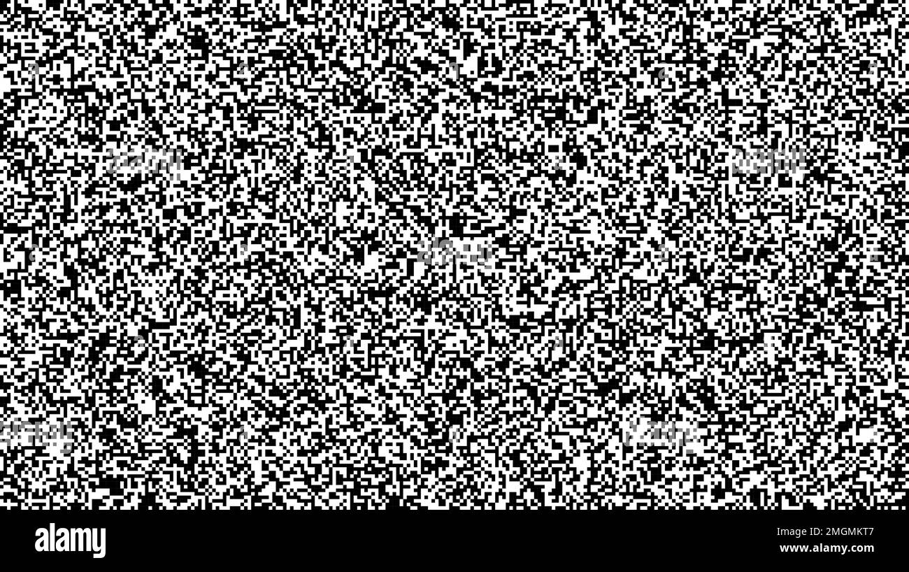 Seamless pixelated tv noise texture. White noise signal grain ...