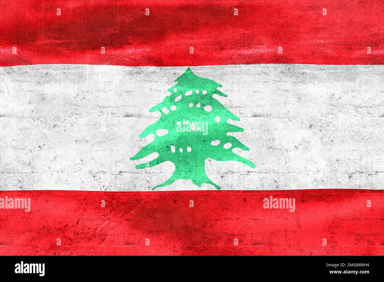Lebanon flag - realistic waving fabric flag Stock Photo - Alamy