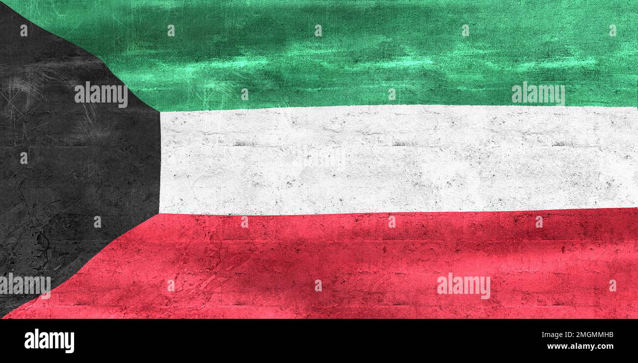 Kuwait flag - realistic waving fabric flag Stock Photo - Alamy