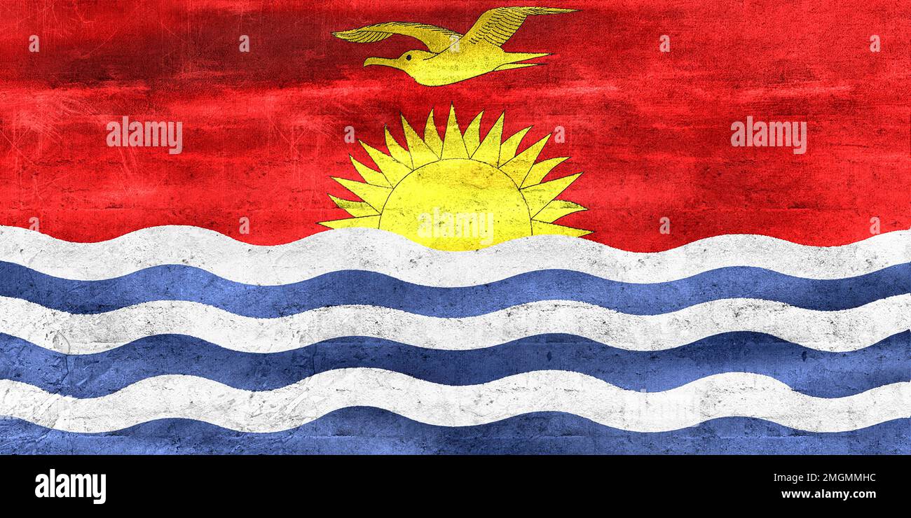 Kiribati flag - realistic waving fabric flag Stock Photo - Alamy