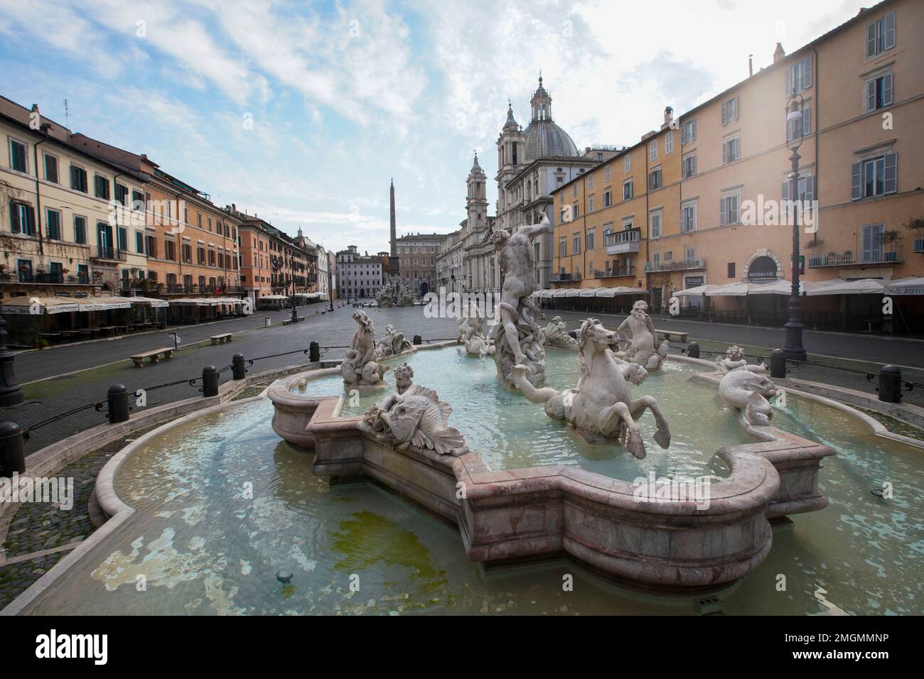 A view of empty Piazza Navona, in Rome, March 18, 2020. (AP Photo ...