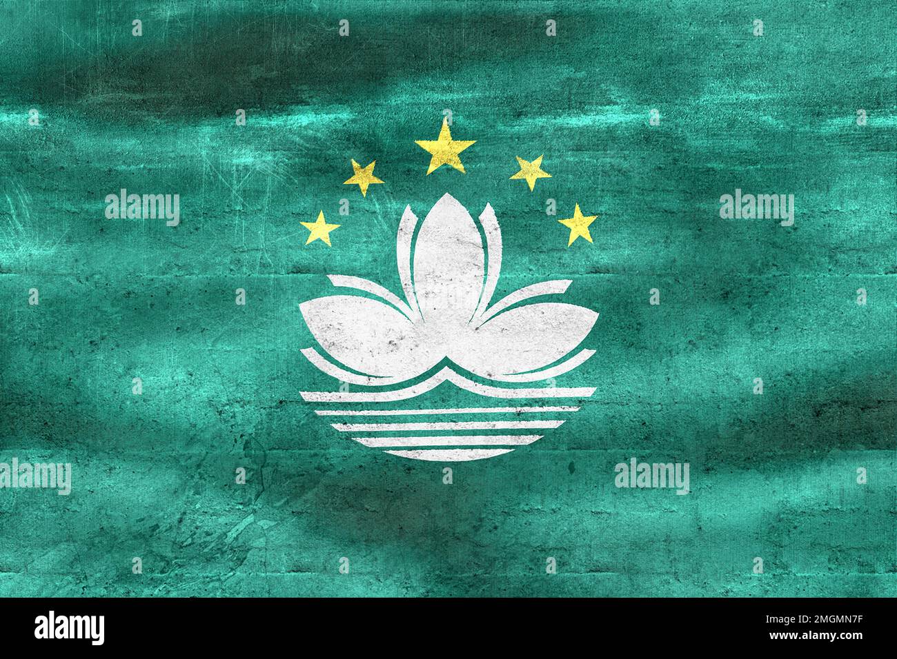 Macao flag - realistic waving fabric flag Stock Photo - Alamy