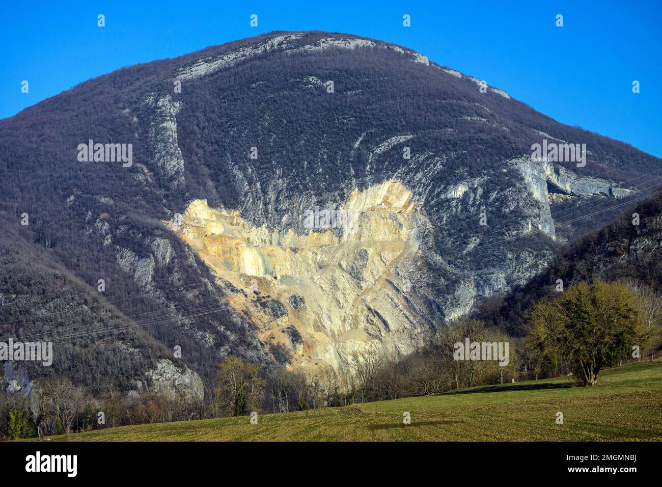 Limestone quarry (aggregates) completely ripping open the Mont des ...