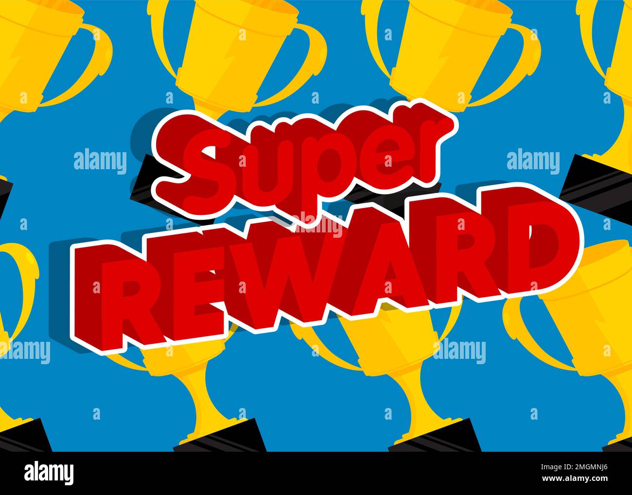 Trophy Cups with Super Reward text. Award, Winning Background vector ...