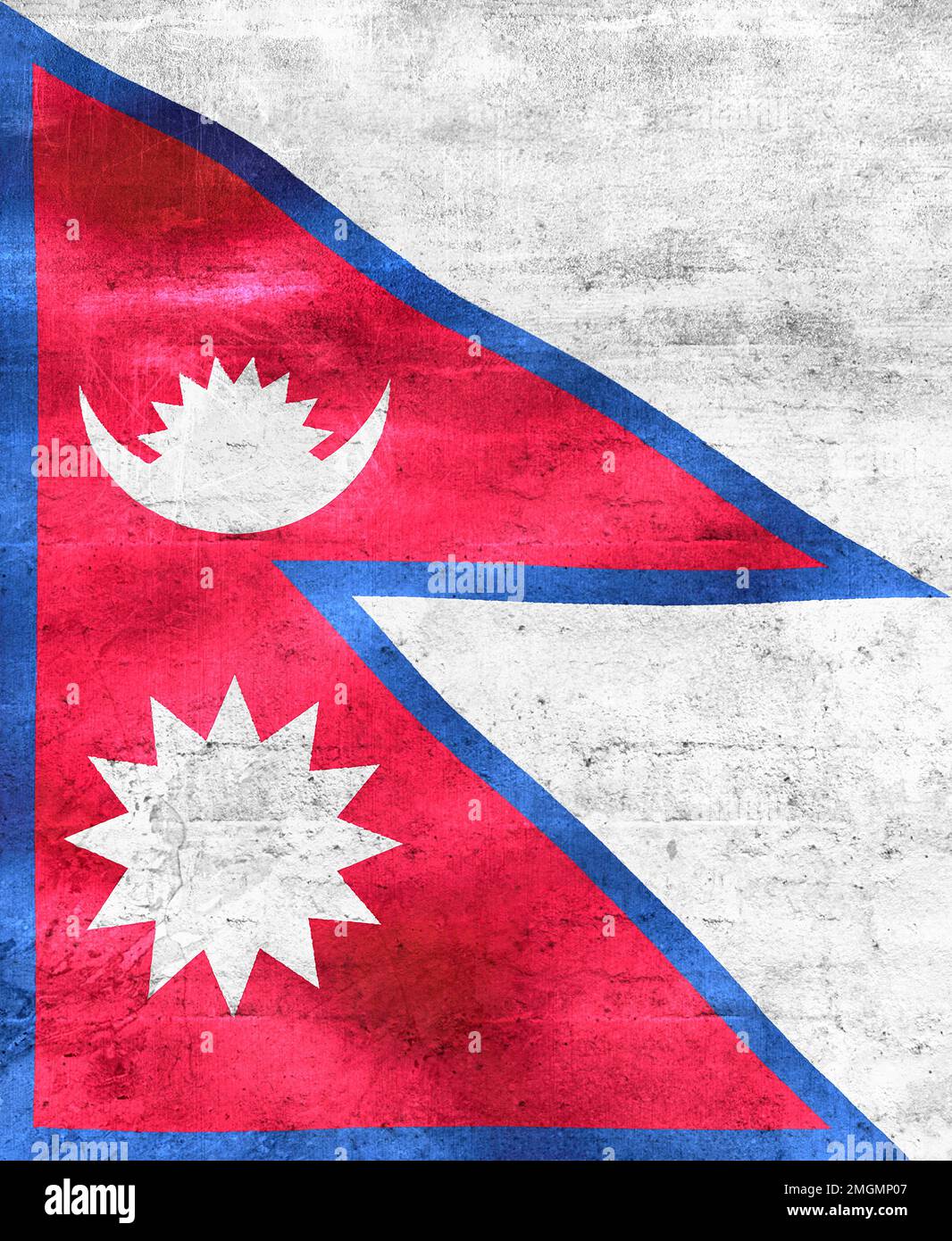 Nepal flag - realistic waving fabric flag Stock Photo - Alamy