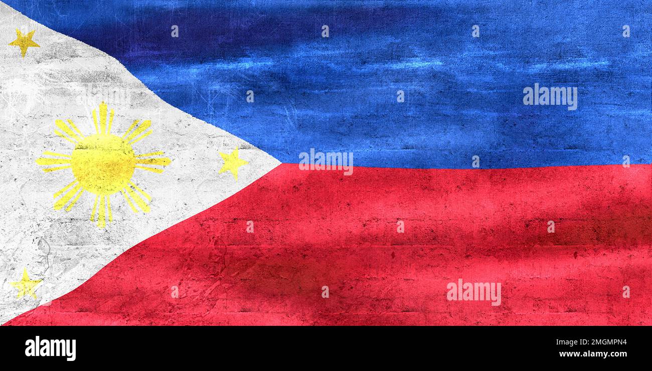 Philippines flag - realistic waving fabric flag Stock Photo - Alamy