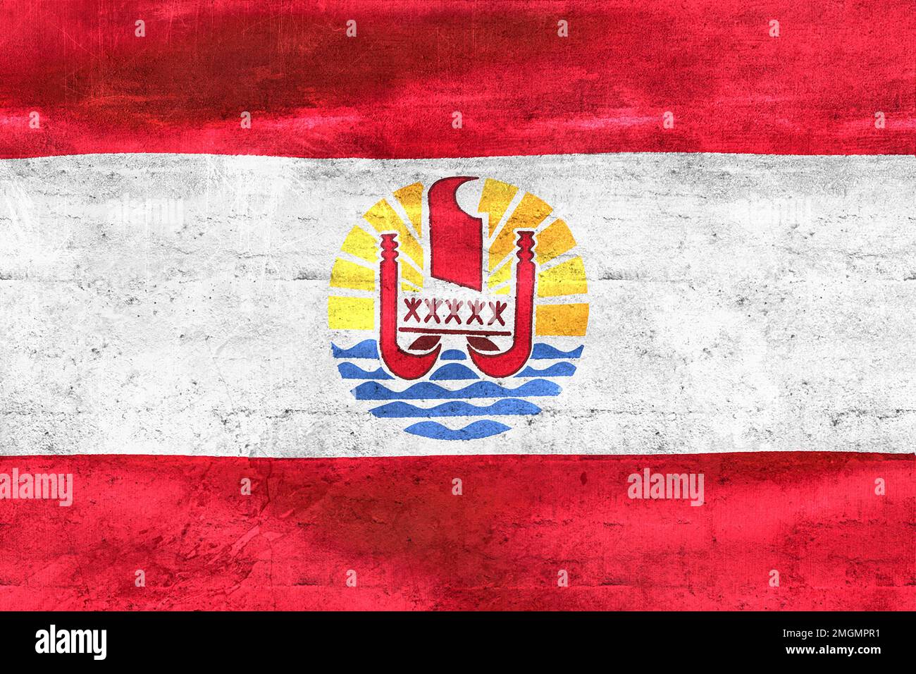 French Polynesia flag - realistic waving fabric flag Stock Photo - Alamy