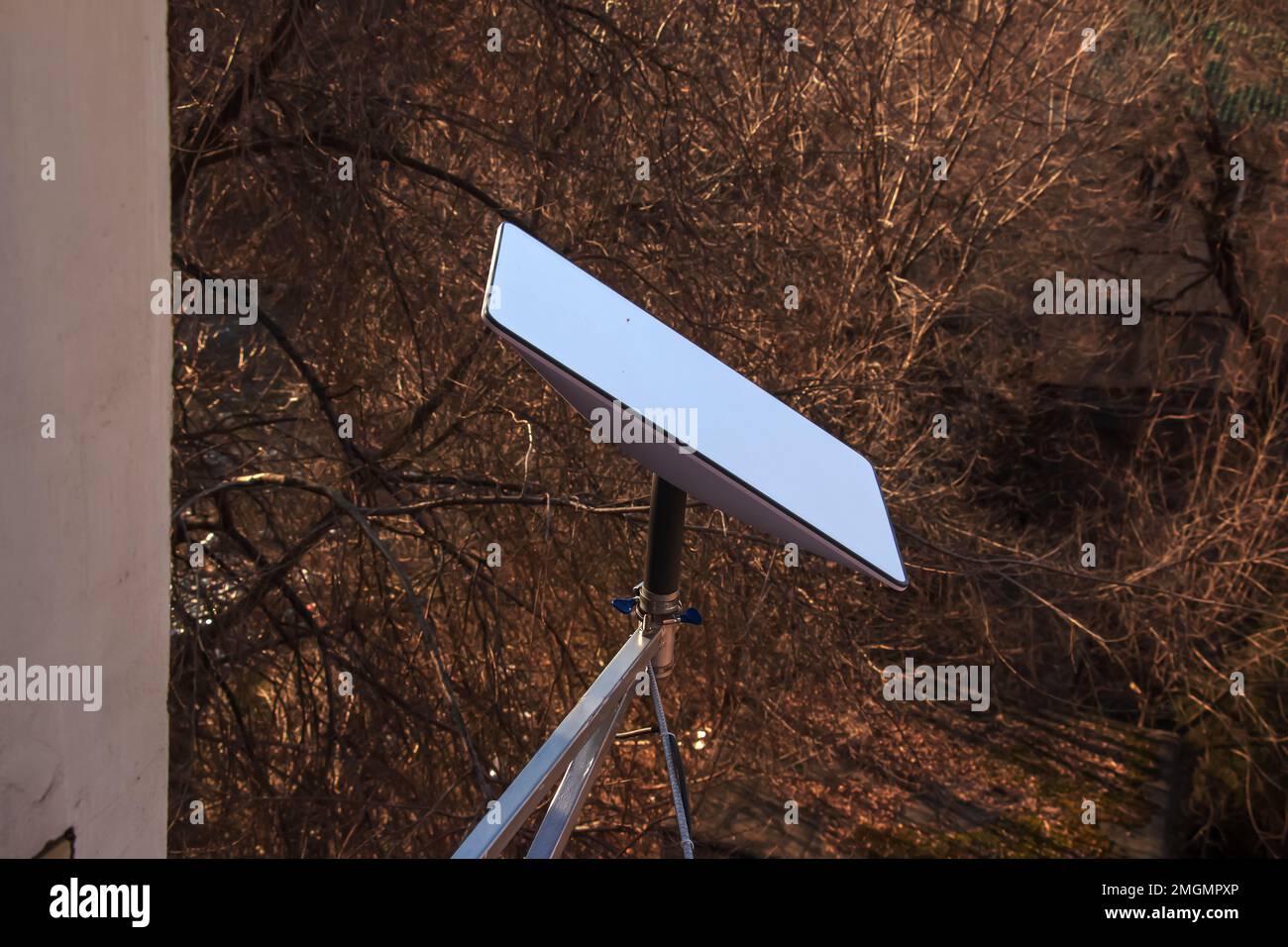 Starlink satellite dish, an internet constellation operated by SpaceX ...