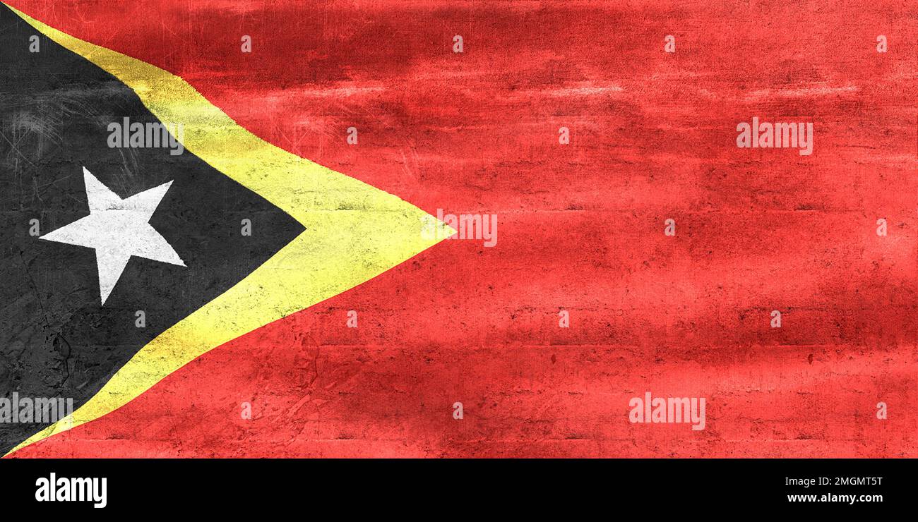 3D-Illustration of a East Timor flag - realistic waving fabric flag ...