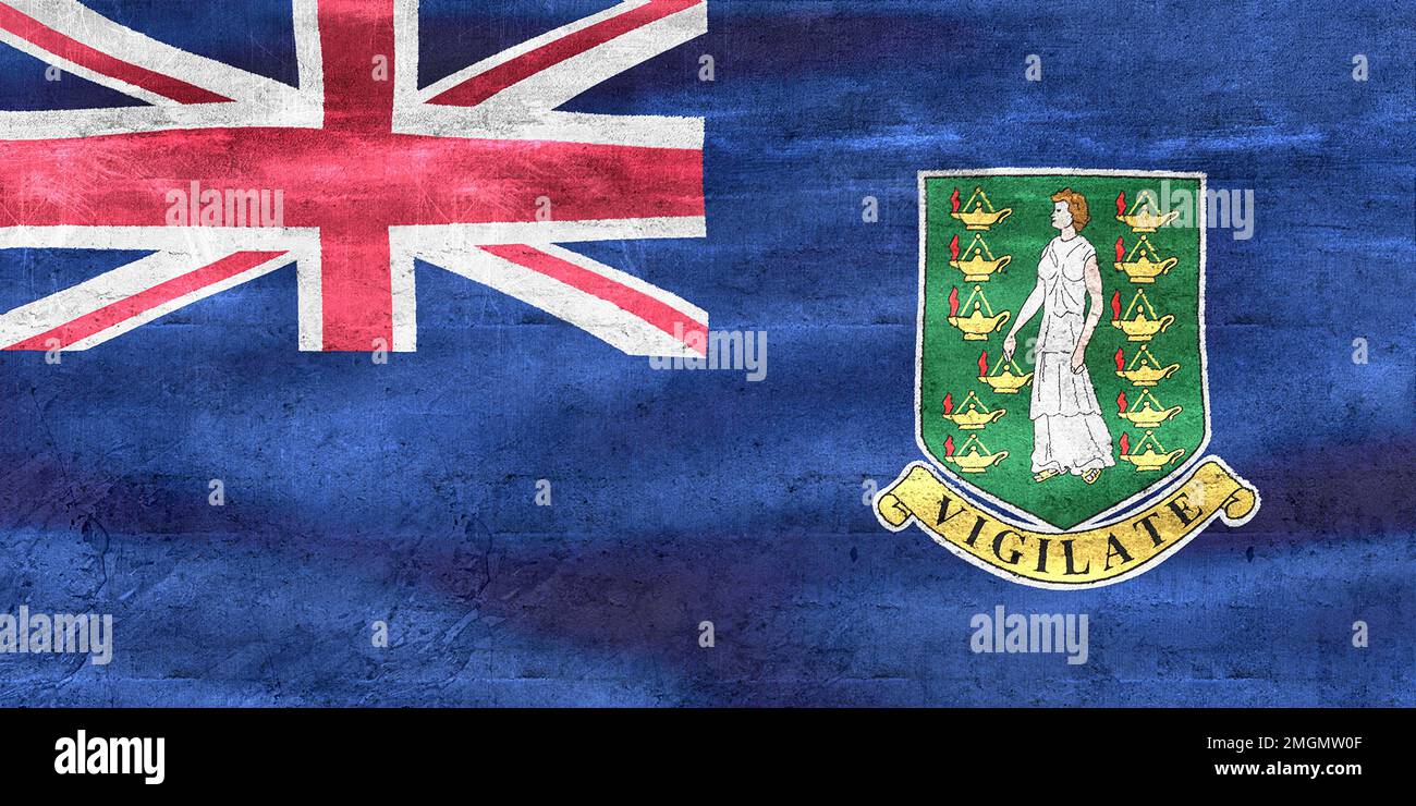 3D-Illustration of a British Virgin Islands flag - realistic waving ...