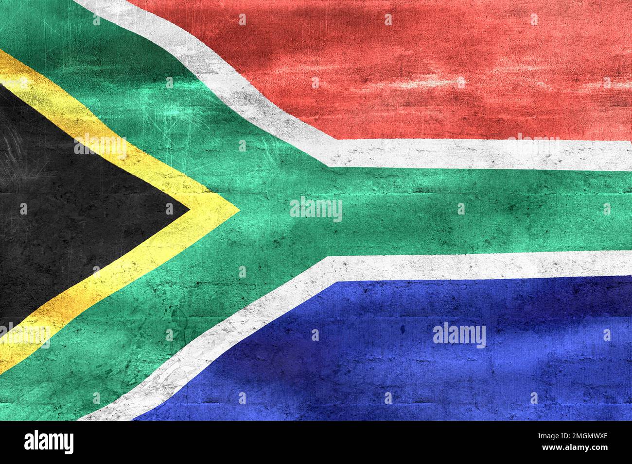 3D-Illustration of a South Africa flag - realistic waving fabric flag ...