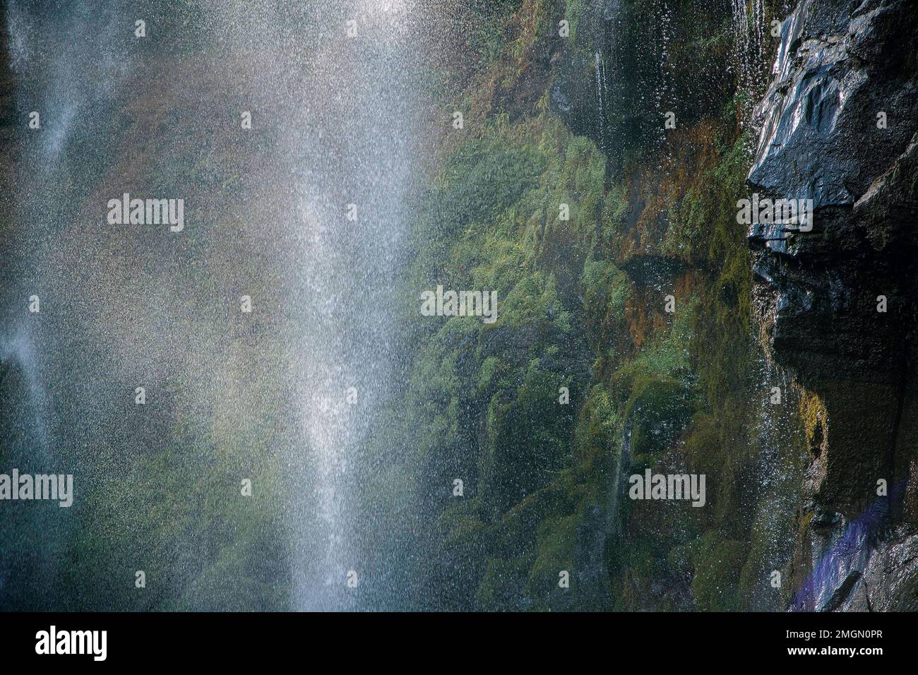 The splashes of a waterfall in a nature reserve Stock Photo - Alamy
