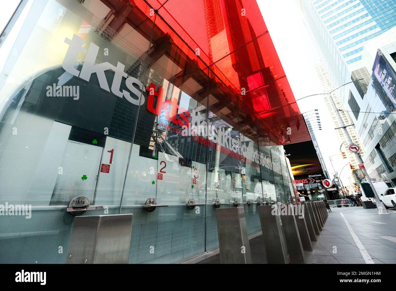 A deserted TKTS booth in Times Square, Wednesday, March 18, 2020 in New ...