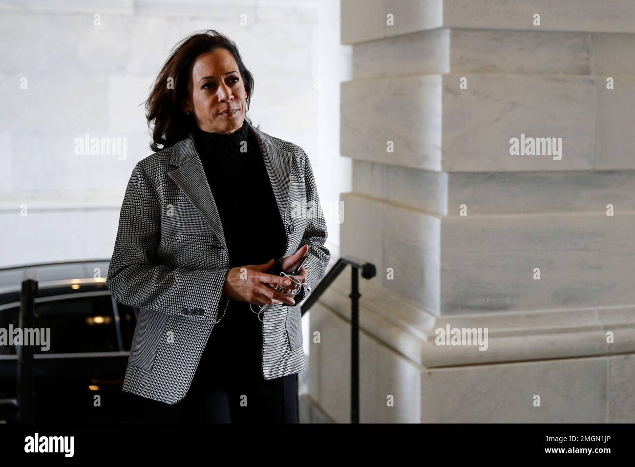 Sen. Kamala Harris, D-Calif., walks on Capitol Hill in Washington ...
