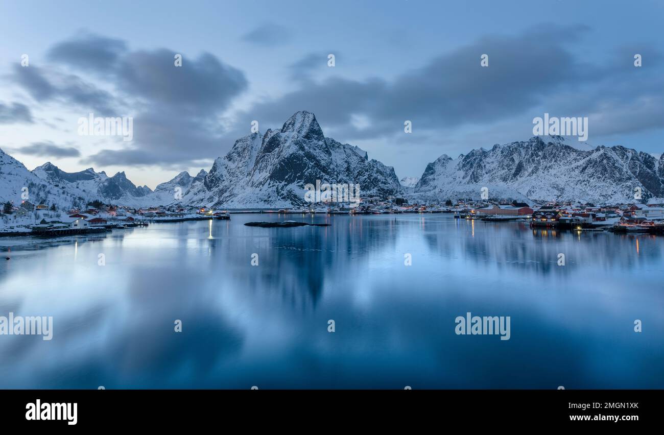 Village Reine on the island Moskenesoya. The Lofoten Islands in ...
