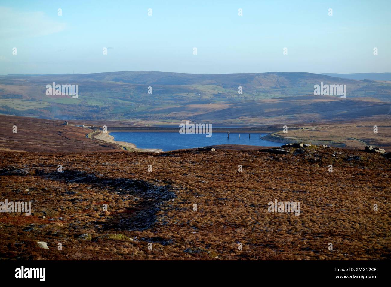 Upper Barden Reservoir form the Summit of 'Cracoe Fell' on Barden Moor ...