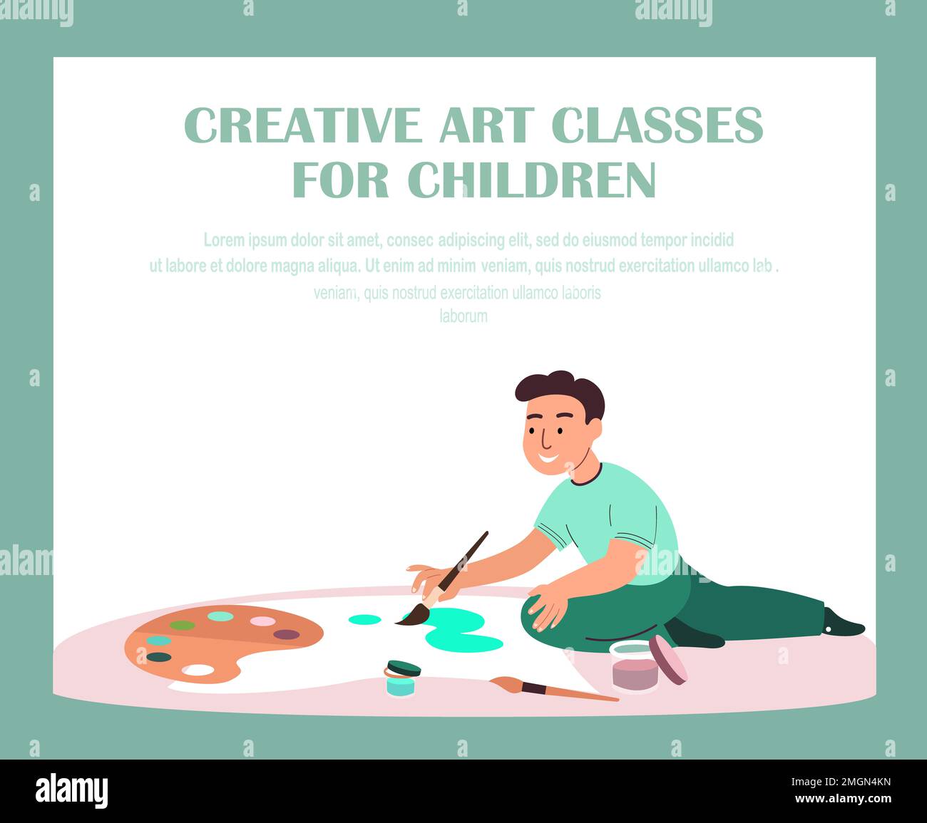 Children Art Classes.Kid Painting Picture on Paper,Children Creativity ...