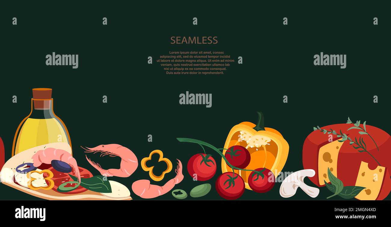 Design of horizontal ad banner for pizzeria with seafood pizza with ...