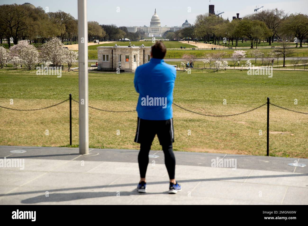 The Dome of the U.S. Capitol Building is visible as Sean Fellows of ...