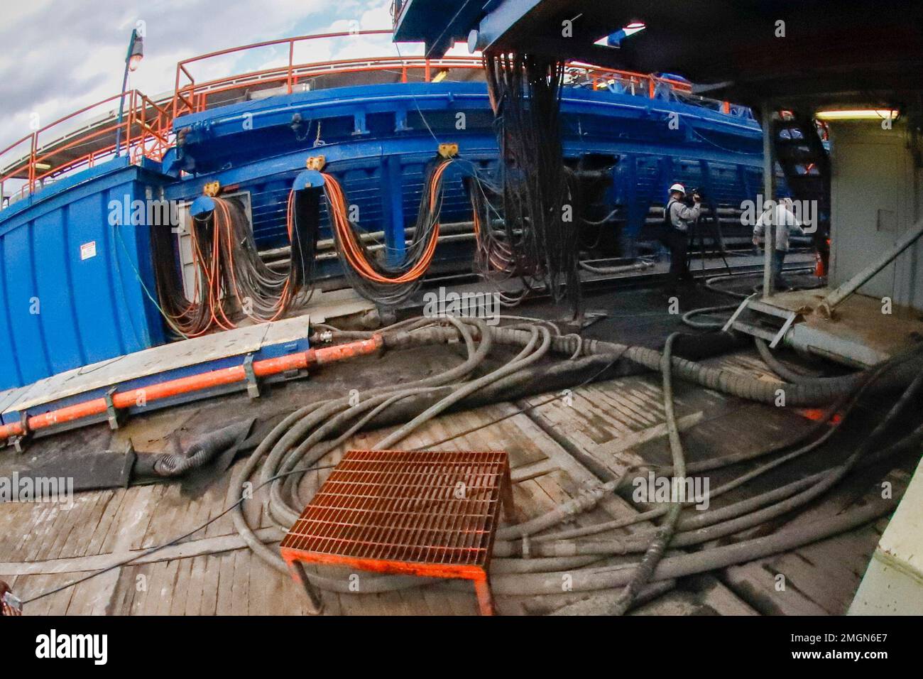 In this photo made with a fisheye lens, on Thursday, March 12, 2020 ...