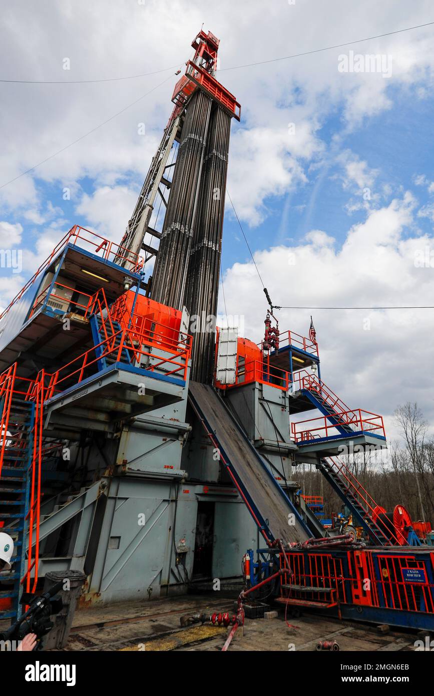 In this photo made on Thursday, March 12, 2020, a series of pipe ...