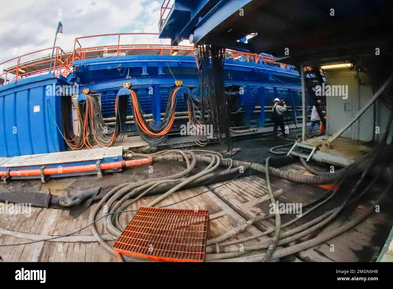 In this photo made with a fisheye lens, on Thursday, March 12, 2020 ...