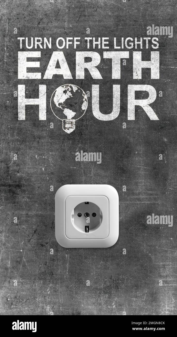 Electricity plug connect. Earth Hour Concept Stock Photo - Alamy