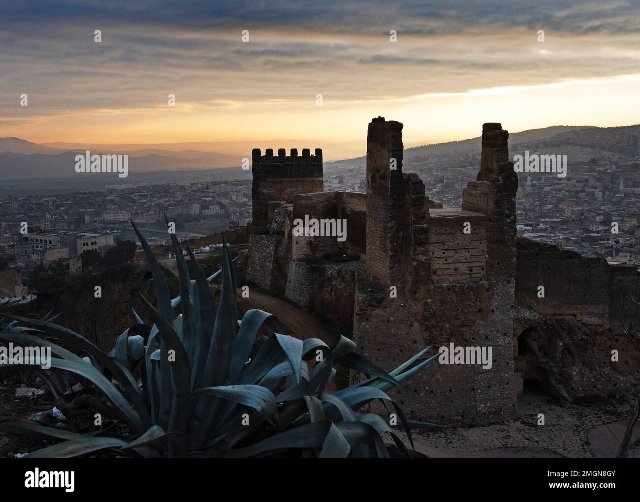 Fes the old Imperial City of Morocco at sunrise ,over Medina the ...