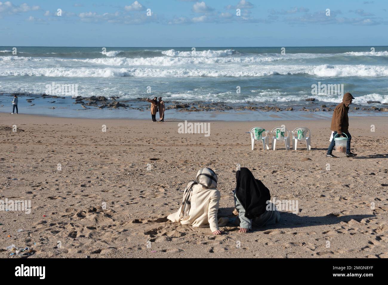 Rabat is capital of Morocco ,people chill on beach even in modest ...