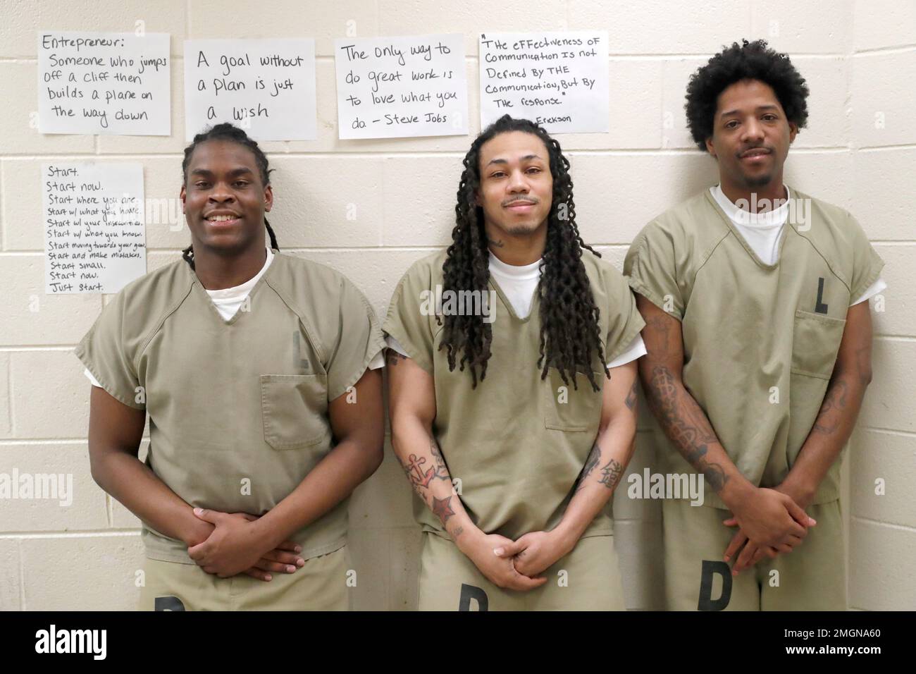In this Thursday, March 12, 2020, inmates at the Cook County Jail from ...