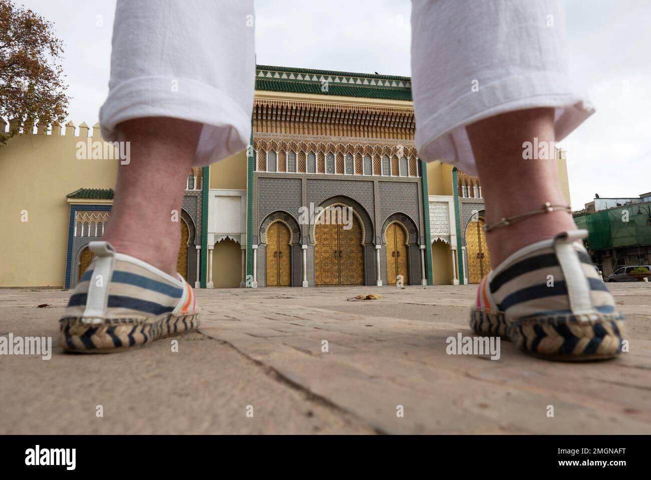 The Golden Fes Royal Palace doors, Dar El Makhzen, on the Place ...