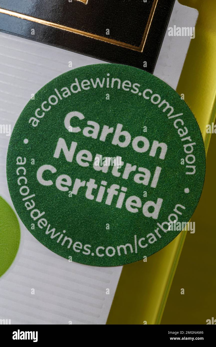 carbon neutral certified sticker on bottle of Hardys VR varietal range ...