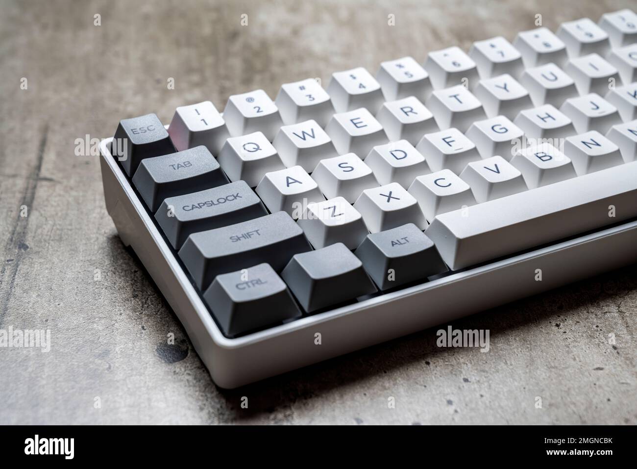 The mechanical keyboard on textured background Stock Photo - Alamy