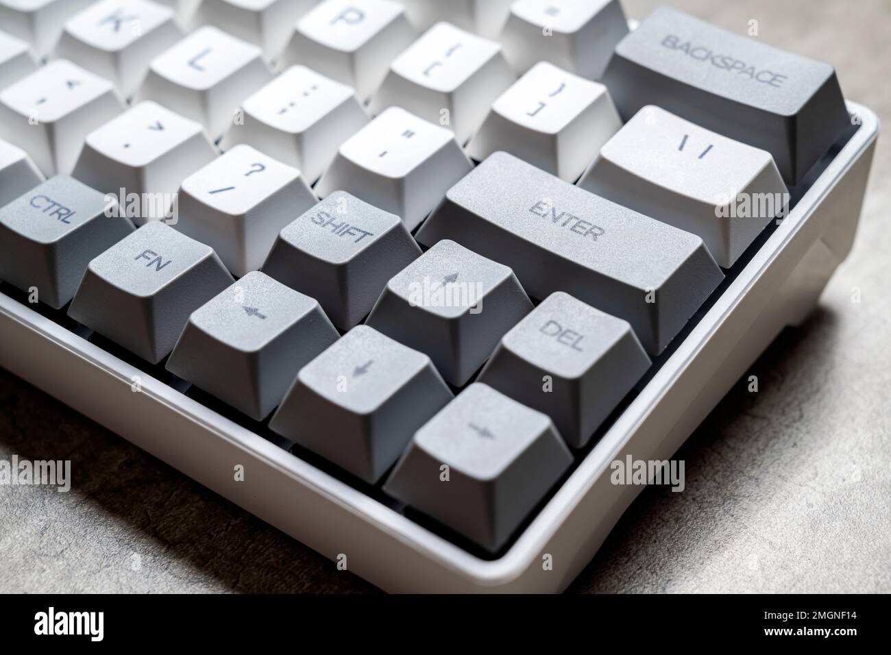 The mechanical keyboard on textured background Stock Photo - Alamy