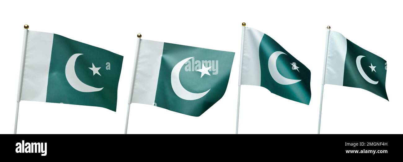 Pakistan's national flag is isolated over white background Stock Photo ...