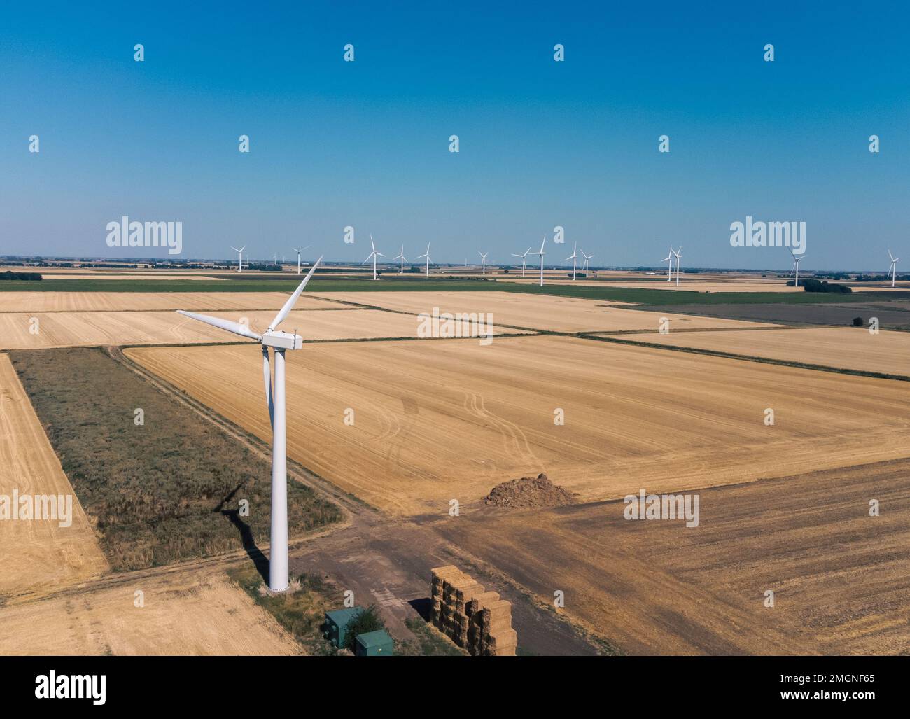 Aerial view wind turbine under hi-res stock photography and images - Alamy