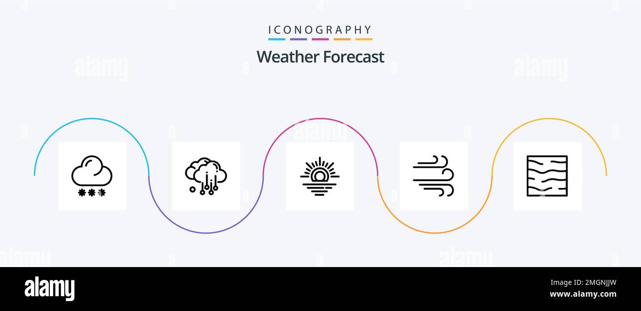 Weather Line 5 Icon Pack Including weather. sea. warm. river. wind ...
