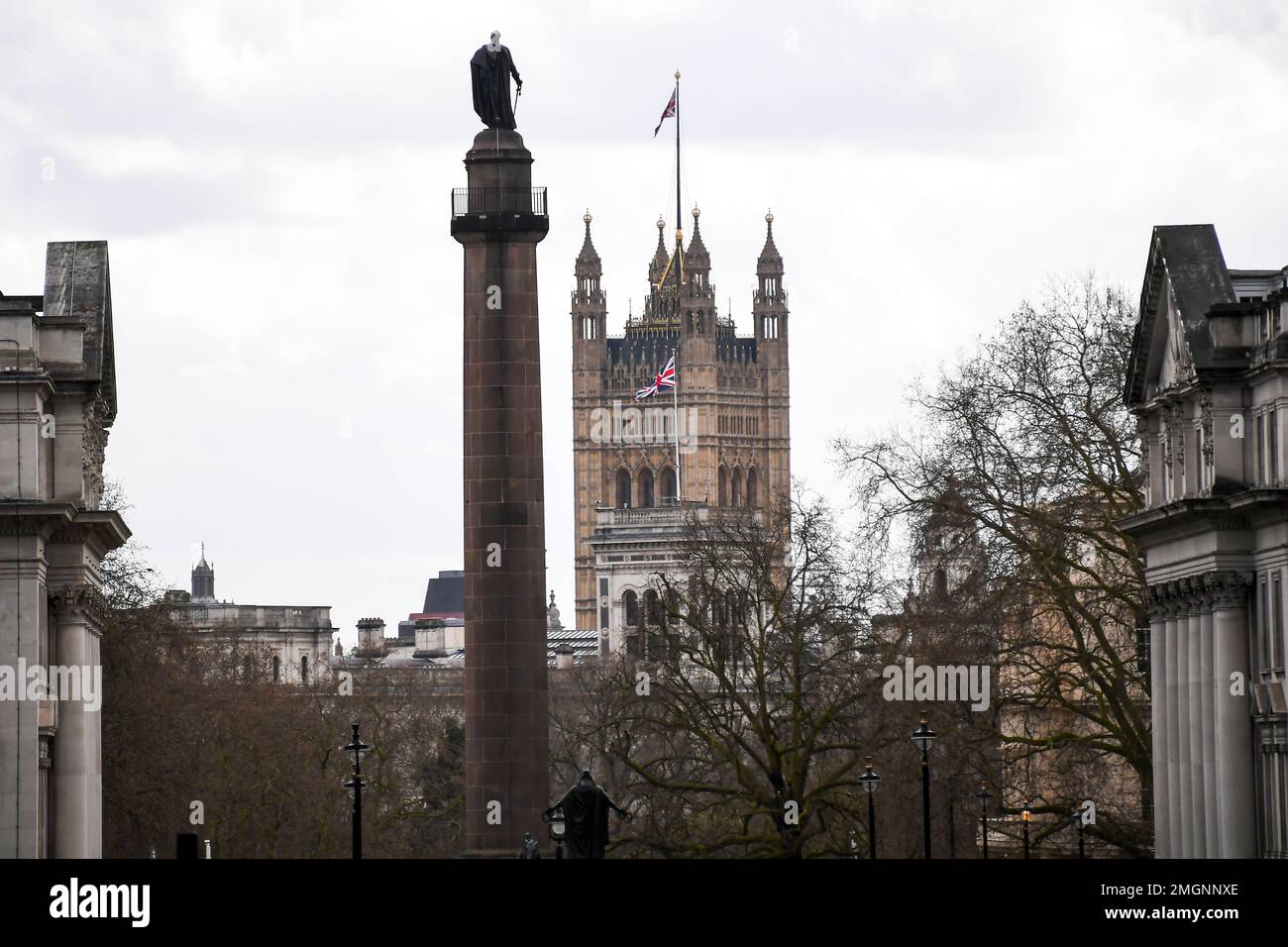 The Victoria Tower stands in Westminster, in London, Friday, March 13 ...
