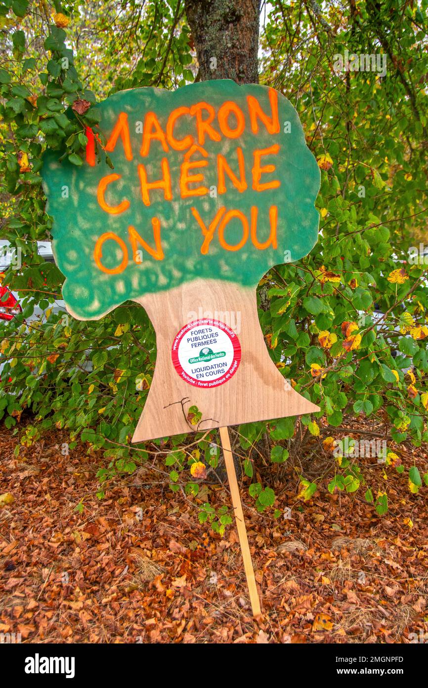 ONF agents' protest sign. Starting from Mulhouse, Perpignan, Strasbourg ...
