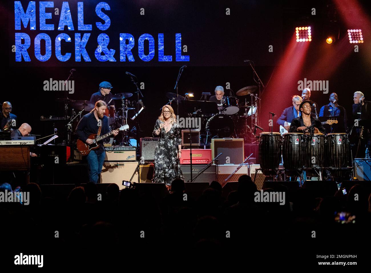 Derek Trucks, from left, Susan Tedeschi, and Pedrito Martinez perform ...